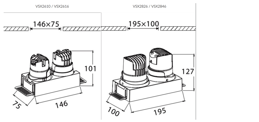 Varros Square Trimless Fixed Twin - Davis Lighting